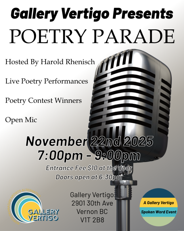 Gallery Vertigo Poetry Parade – Spoken Word Evening | Tourism Vernon
